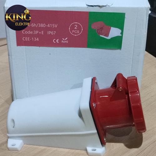 Jual Industrial Surface Mounting Socket 4 Pole 4Pole 63A 63 A CEE 134 4Pin 4 Pin Stop Kontak ...