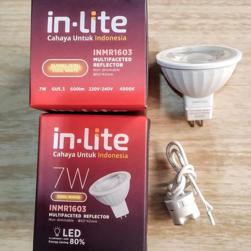 Jual Lampu spotlight GU 5.3 INLITE Led 7w 4000k NATURAL WHITE 220v mr16 ...