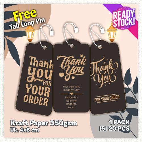 Jual Hand tag ucapan thank you kartu ucapan terima kasih parcel paket ...