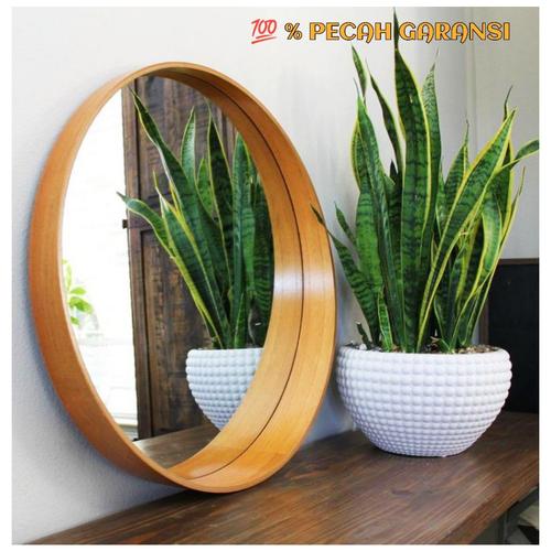 Jual cermin bulat modern 60 cm / cermin dinding minimalis lebar bawah ...