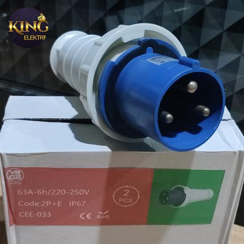 Jual Industrial Plug VORGE Genset 3 Pin 63A 033 Model CEE Steker 3pin ...