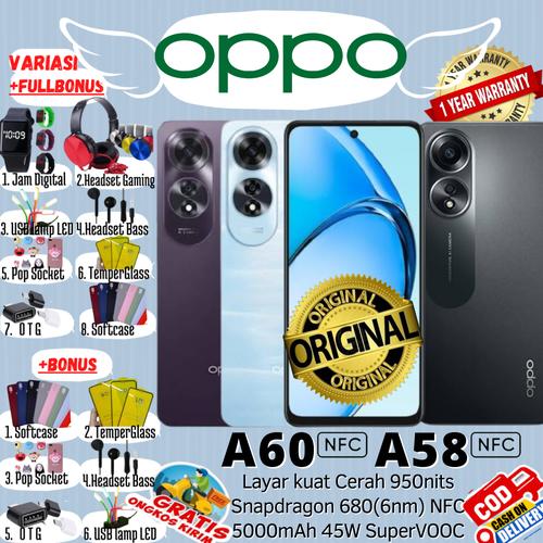 Promo OPPO A60 8/128 | A60 8/256 | A58 8/128 - 50MP CAMERA 100% ORI ...