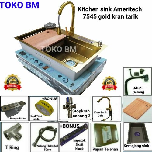 Promo kitchen sink 7545 gold ameritech/sink modern 7545 warna gold ...