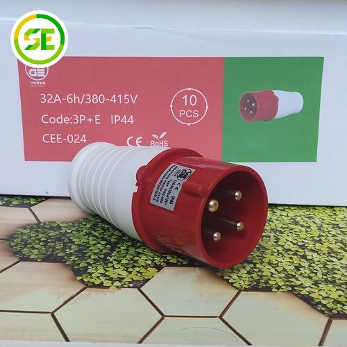 Jual Industrial Plug VORGE Genset 4 Pin 32A 024 Model CEE Steker 4pin 32 A CEE024 4Pole 4Kaki 4 ...