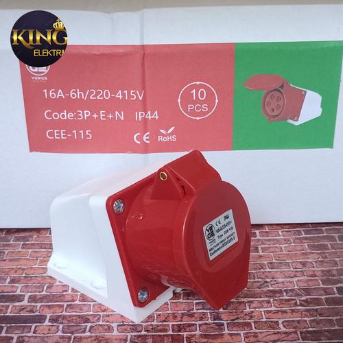 Jual Industrial Surface Mounting Socket 5 Pole 5Pole 16A CEE 115 Stop Kontak Genset CEE115 5Pin ...