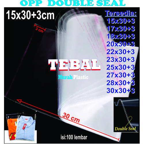 Jual (TERMURAH) PLASTIK OPP LEM TEBAL 15X30 17X30 18X30 20X30 22X30 ...