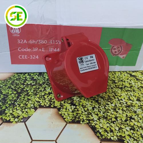 Jual Industrial Panel Mounting Socket 4Pole 4 Pole 32A CEE 324 4Pin 4 Pin 32 A Stop Kontak ...