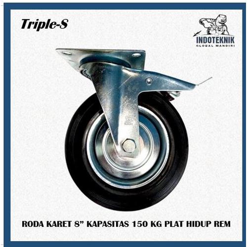 Jual Roda Karet 8 Inch HIDUP MATI - Roda Kastor Etalase Trolley Troli ...