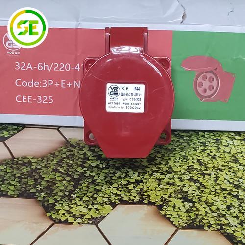 Jual Industrial Panel Mounting Socket 5Pole 5 Pole 32A CEE 325 5Pin 5 ...