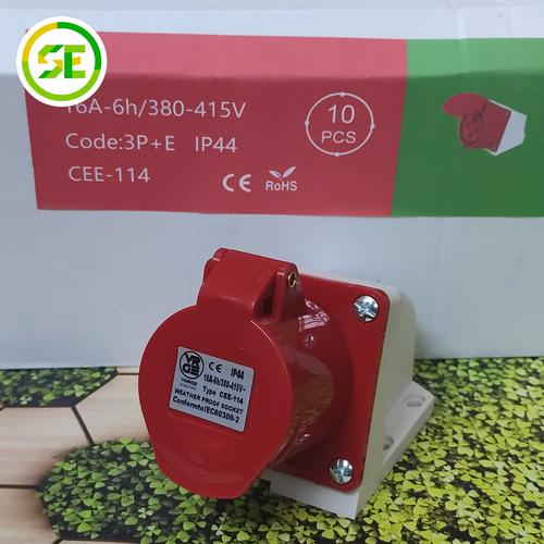 Jual Industrial Surface Mounting Socket 4 Pole 16A CEE 114 Stop Kontak Genset 4Pin 4 Pin CEE114 ...