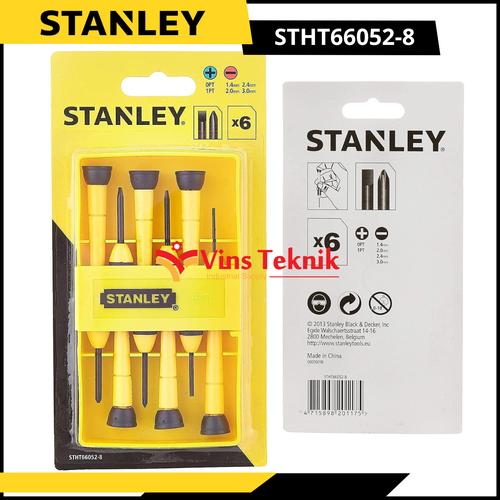 Jual OBENG MINI SET 6PCS STANLEY BI-MAT PRECISION SCREWDRIVER STHT66052 ...