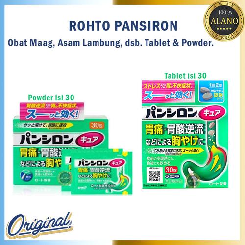 Jual Rohto Pansiron Tablet & Powder Original Japan - Obat Maag Asam ...
