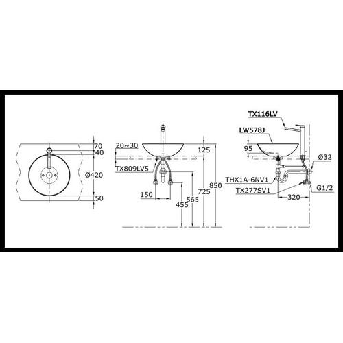 Jual Toto Wastafel Lw578J | Wastafel - Wastafel Cuci Tangan - Lavatory Best - COMPLETE SET ...