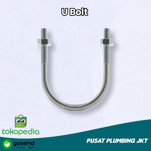 Jual U Bolt 2" inch / Klem U Besi Galvanis 2" inch / U Bolt 5/16 x 2 ...