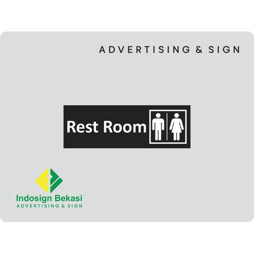 Jual Sign Rest Room Akrilik Acrylic Sign Board Papan - Hitam - 20x10 ...