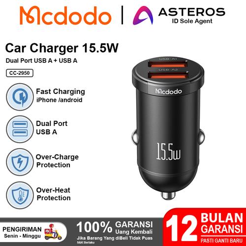 Jual MCDODO Car Charger Mobil Dual USB + PD Fast Charging 30w -33w CC ...