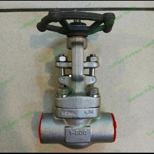 Jual Gate Valve SW Class 800 Stainless SS316 3/4" inch / Socket Weld ...