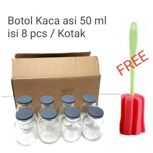 Jual Minimalis Botol Kaca Asi 50 / 100 Ml Dengan Tutup Karet Botol Asip ...