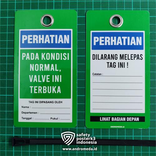 Jual Tag Loto : Dalam Kondisi Normal Valve Terbuka, Hijau Putih ...