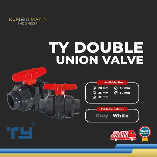 Jual TY Aquarium Double Union Valve Pipa Pipe U–PVC / Stop Kran by 3 ...