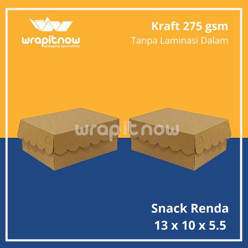 Jual Dus Snack Kraft 13x10x6 Renda// dus r3/dus lapis/ dus kue/ dus ...