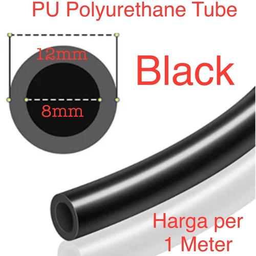 Jual Selang Angin PU Black 12x8mm OD 12mm x ID 8mm Polyurethane Harga ...