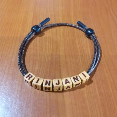 Jual Gelang Tali Kulit Korea Custom nama / Gelang Huruf Vintage ...