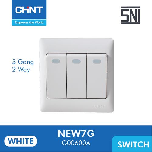Promo Chint Saklar NEW7G 3 Gang 2 Way Switch Big Button 10A 250V ...