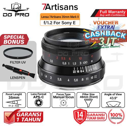 Jual LENSA FIX 7ARTISANS 35MM F1.2 MARK II LENS CANON SONY FUJI OLYMPUS ...