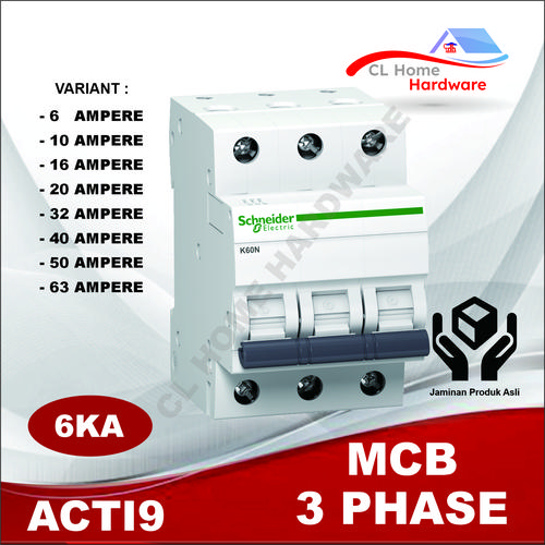 Jual MCB 3 PHASE SCHNEIDER ACTI9 3P 6A/10A/16A/20A/32A/40A/50A/63A - 6A ...