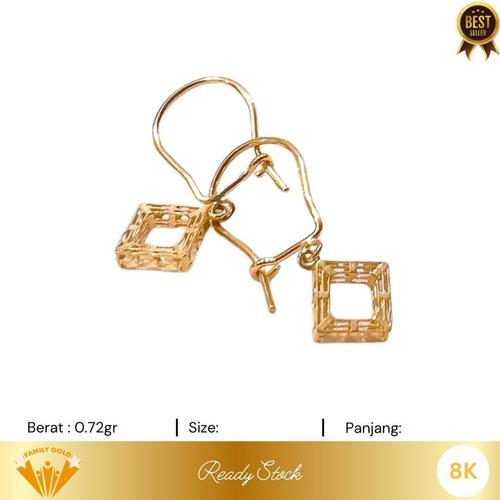 Jual Anting Emas Kadar 8K Model Kait Square Family Gold - Kab. Bekasi ...