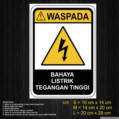 Jual Stiker Rambu Waspada Bahaya Lisrik Tegangan Tinggi / Bahaya ...