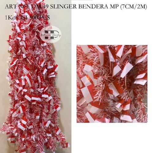 Jual slinger bendera merah putih 1786 A 7cm/2m / hiasan 17 agustus ...