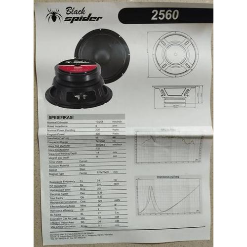 Jual SPEAKER 10 INCH BLACK SPIDER 2560 (harga sudah termasuk packing ...