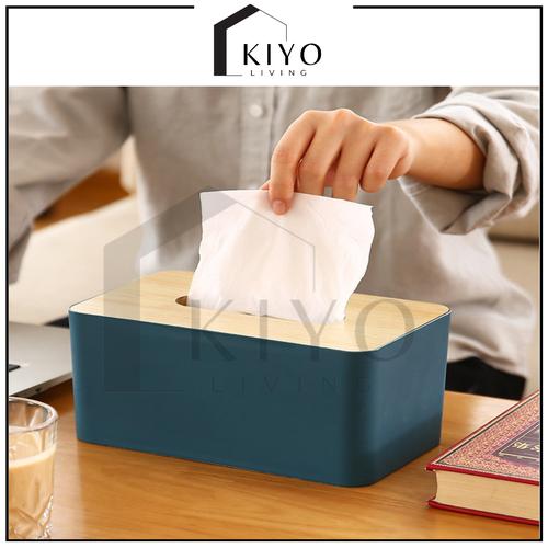 Jual KIYO Kotak Tisu Tissue Bambu Minimalis Elegan Model Panjang Tissue ...