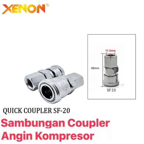 Jual Xenon Sambungan Selang Kompresor Angin Nepel Kopler SF20 Quick ...