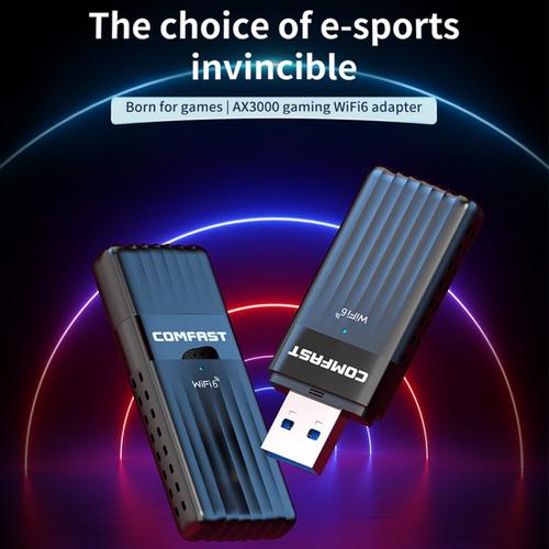Promo COMFAST AX3000 CF-970AX WiFi 6 Dongle Wireless USB Adapter Dual ...