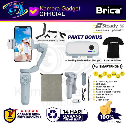Promo Brica B-Steady 2 Pocket 3-axis Gimbal Stabilizer - BSteady 2P - STEADY 2P 2022, PAKET ...
