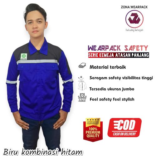 Jual Wearpack safety atasan seragam kerja proyek warna BIRU HITAM ...