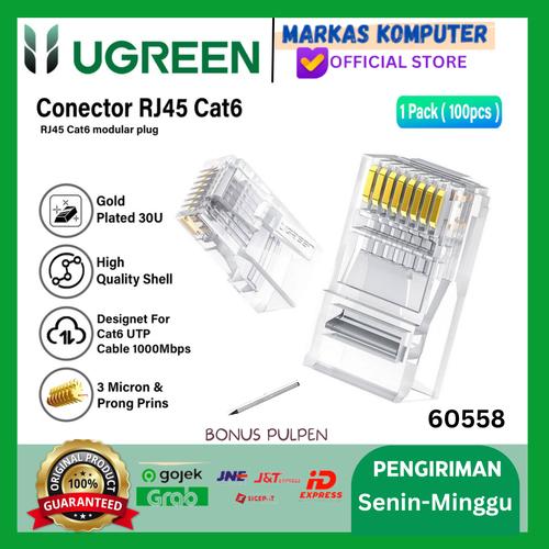 Promo UGREEN Konektor RJ45 Cat5e Cat 6 UTP Modular Ethernet Gigabit 100 ...