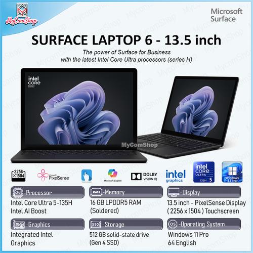 Jual MICROSOFT SURFACE LAPTOP 6 ULTRA 5 135H 16GB RAM 512GB SSD INTEL ...