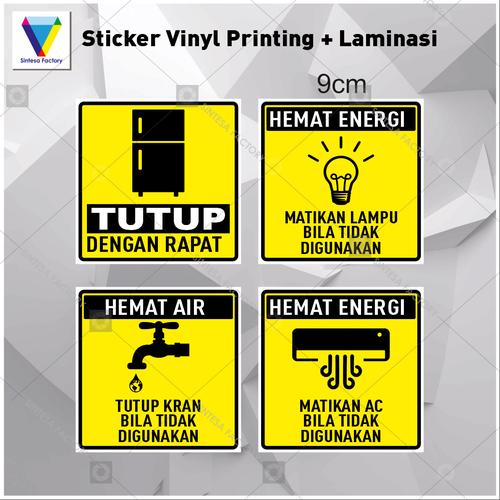 Jual R09 Stiker Peingatan Matikan lampu / matikan kran air / tutup ...