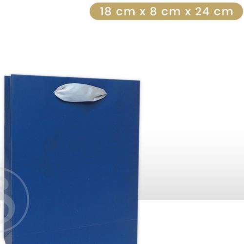 Jual paperbag premium ukuran 18x8x24cm tas hampers shopping bag biru ...