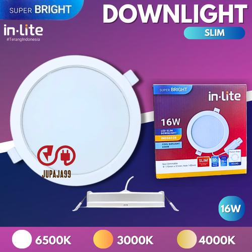 Jual LAMPU LED PLAFON INLITE SLIM DOWNLIGHT 16W 16 WATT INDS602R - Kota ...