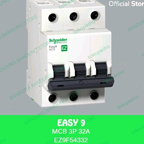 Jual SCHNEIDER 32A 3P MCB EASY 9 EASY9 MCB 3P 32A EASY 9 MCB 32A ...