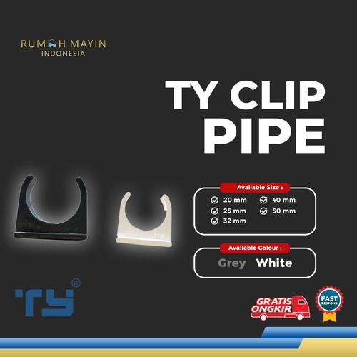Jual TY Clip Pipe / Penjepit Pipa U – PVC by 3 Pawns - WHITE, 20 ...