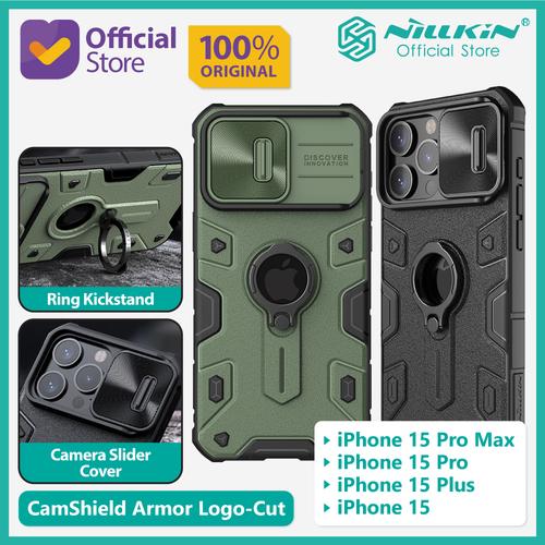 Jual Case iPhone 15 Pro/Max/Plus Nillkin CamShield Armor (Logo Cut ...