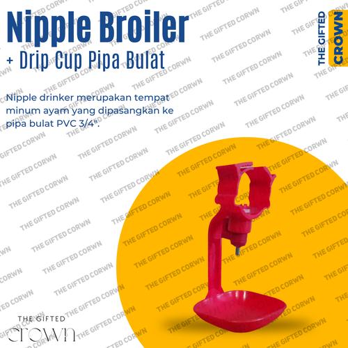 Jual NIPPLE BROILER DRIP CUP PIPA BULAT/DRIP CUP AYAM/TEMPAT MINUM AYAM ...