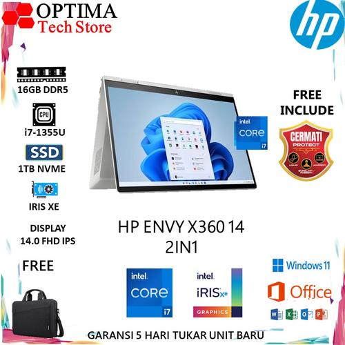 Jual Laptop Kerja HP ENVY X360 14 2in1 TOUCH intel i7-1355U Ram 16GB ...