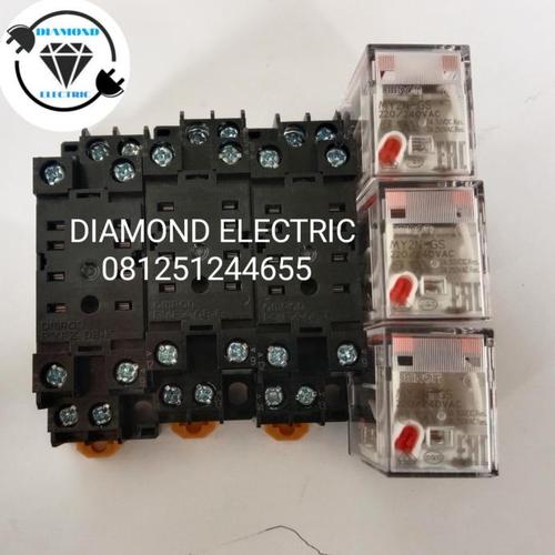 Jual Relay Omron My2N Gs Ac 220V + Socket 100% Original / Relay Omron ...